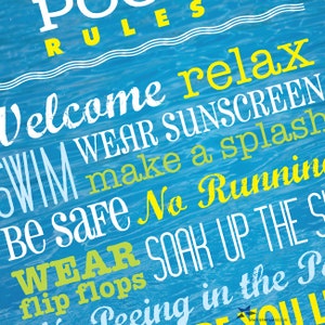 Rules for the Pool Printable Poster, PDF Instant Download (NOT EDITABLE ...