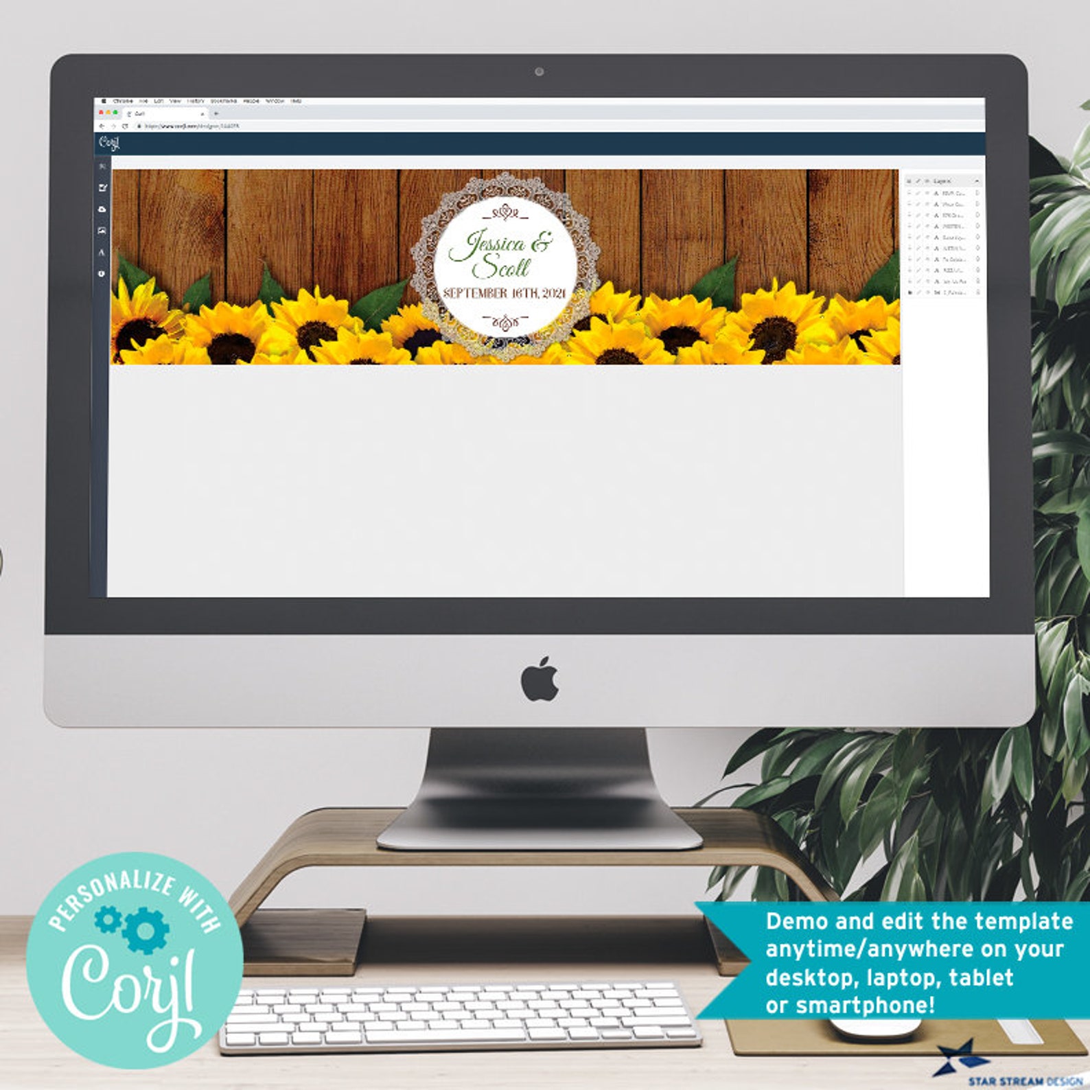 Rustic Watercolor Sunflower and Lace Water Bottle Label - Etsy