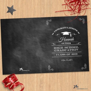 Congratulations Graduate Chalkboard Printable Greeting Card, 4.25x5.5 ...