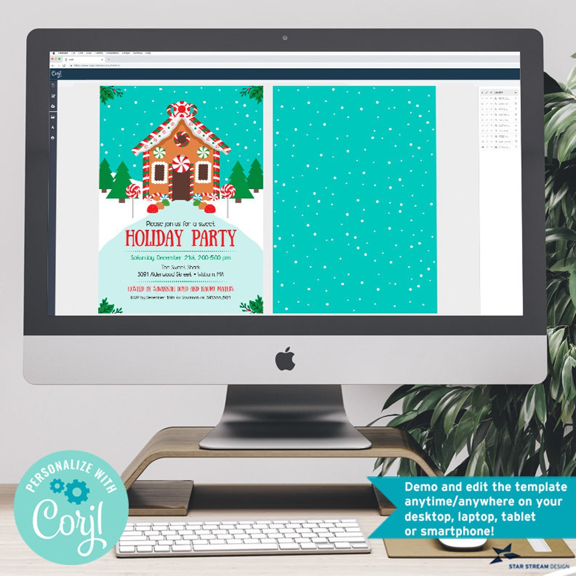Gingerbread House Holiday Christmas Party Invitation - Etsy