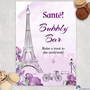 Paris France Purple Printable Event Signs Poster 5 Sizes: - Etsy