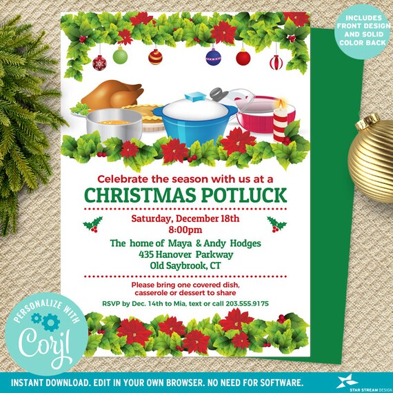 Holiday Potluck Invitation
