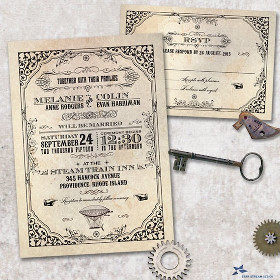 Steampunk Wedding Invitations