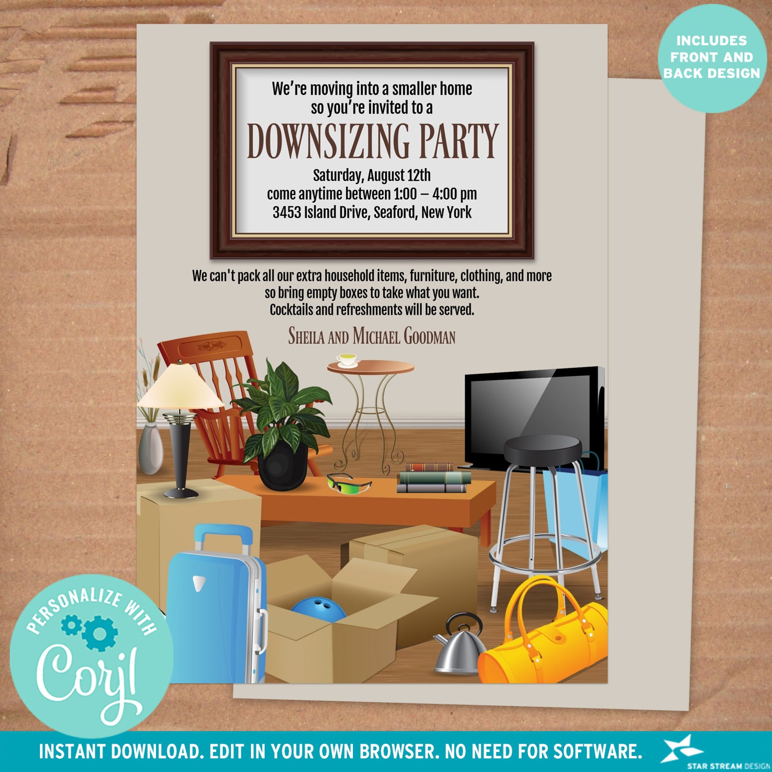 Downsizing Moving Announcement / Housewarming Party Invitation - Etsy
