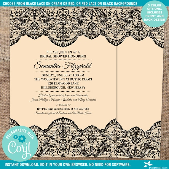 Lace Wedding Invitation Templates