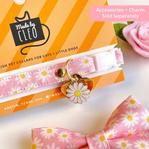 Cat Collar - "daisies - Pink" - Floral Cat Collar / Daisy, Easter ...
