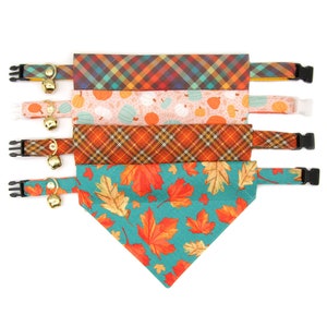 Cat Collar - "campfire" - Smoky Fall Plaid Cat Collar / Breakaway or ...