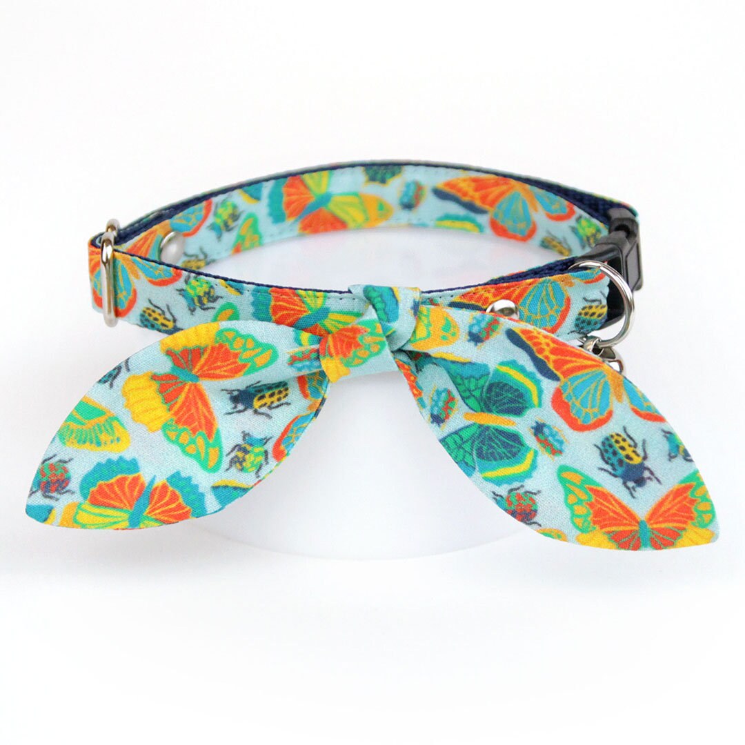 Butterfly Cat Collar and Bunny Ear Bow Set - "bugs & Butterflies ...