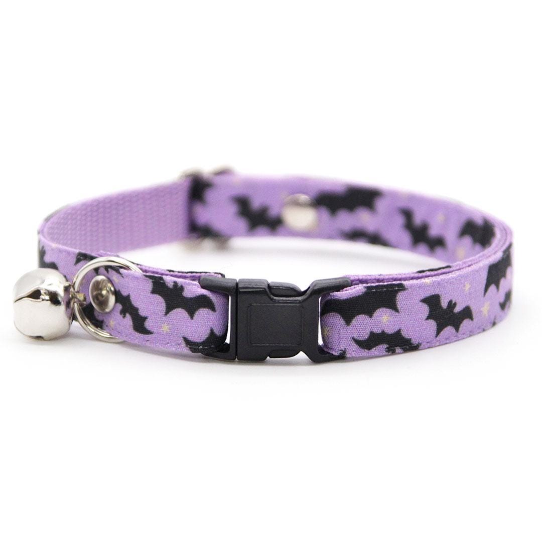 Bat Cat Collar - "batty Babe - Purple" - Halloween Cat Collar, Spooky ...