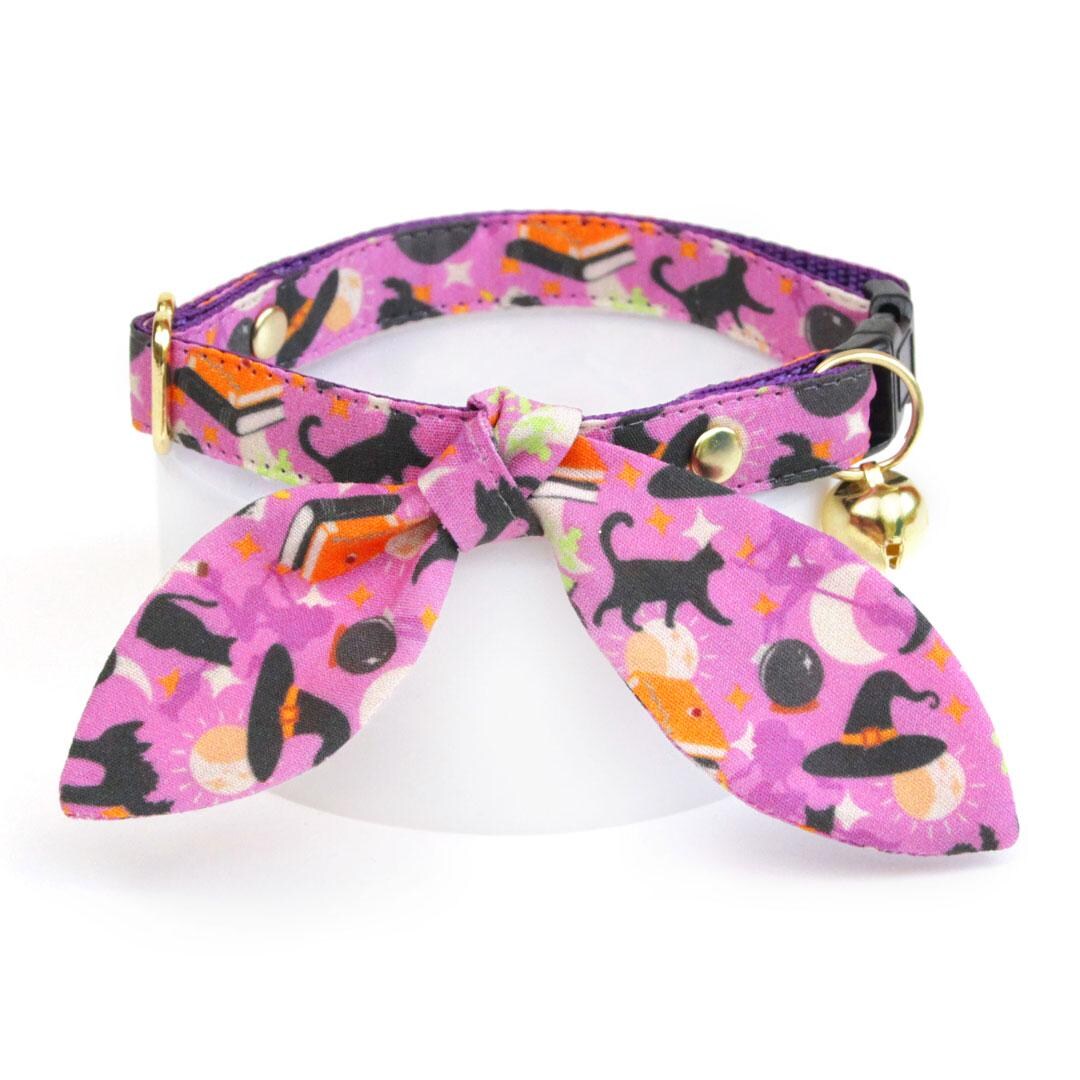Witch Cat Collar and Bunny Ear Bow Set - "hocus Pocus - Purple ...