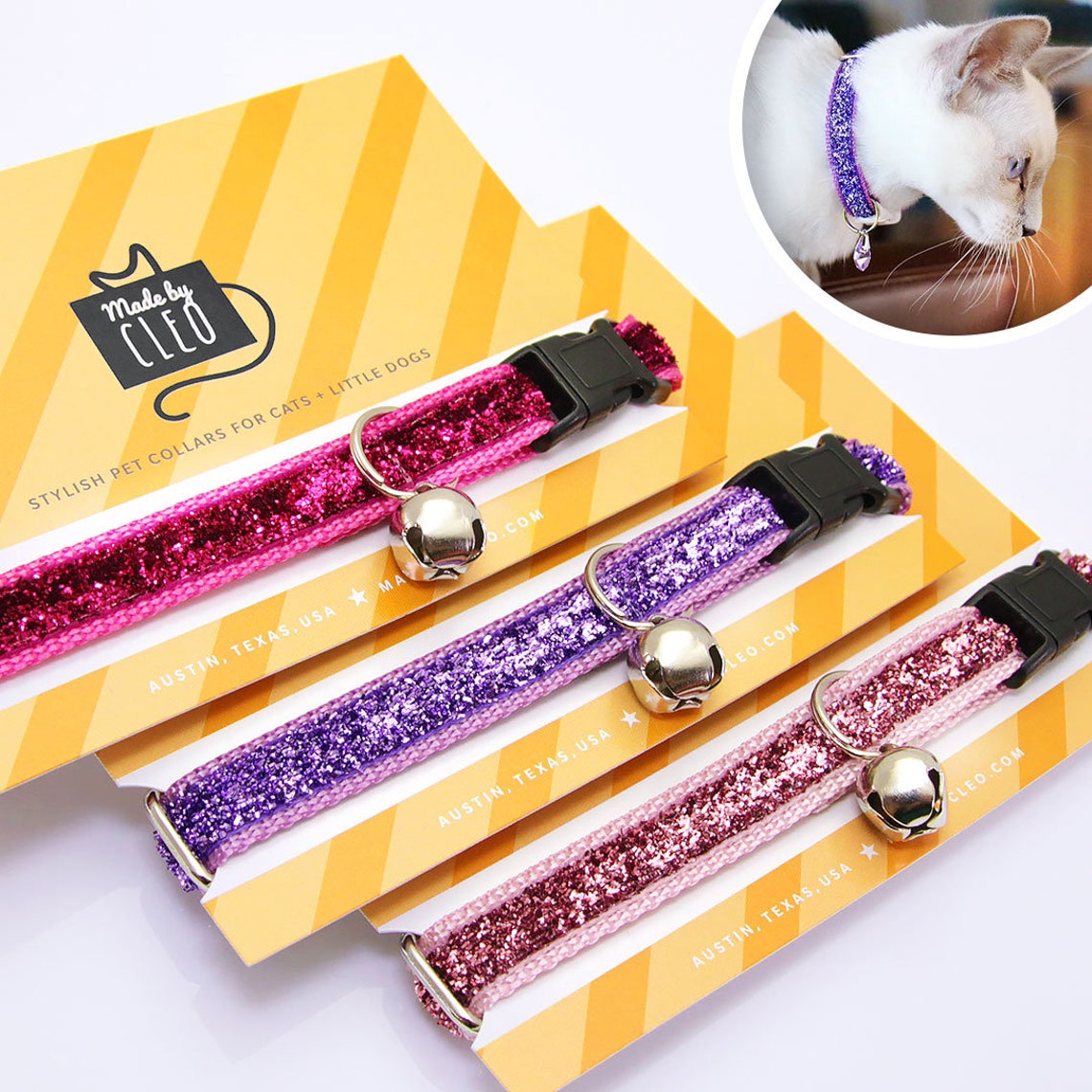 Sparkly Cat Collar tea Rose Light Pink Sparkle - Etsy