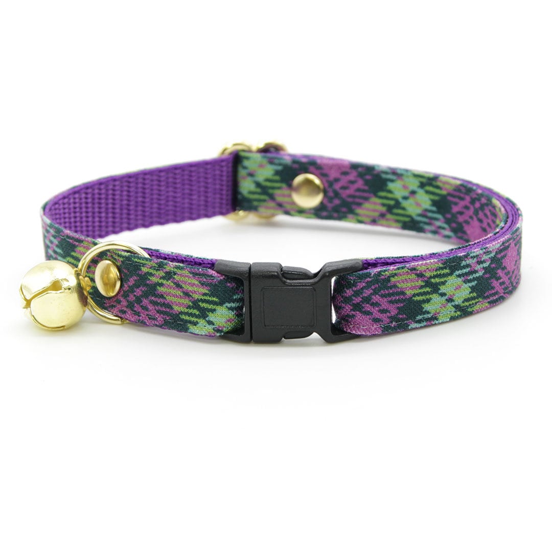 Cat Collar - "morgan Le Fey" - Purple Plaid Cat Collar / Breakaway or ...
