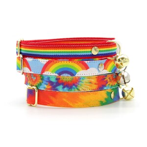 Cat Collar - "retro Rainbow" - Rainbow Cat Collar / Breakaway or Non ...