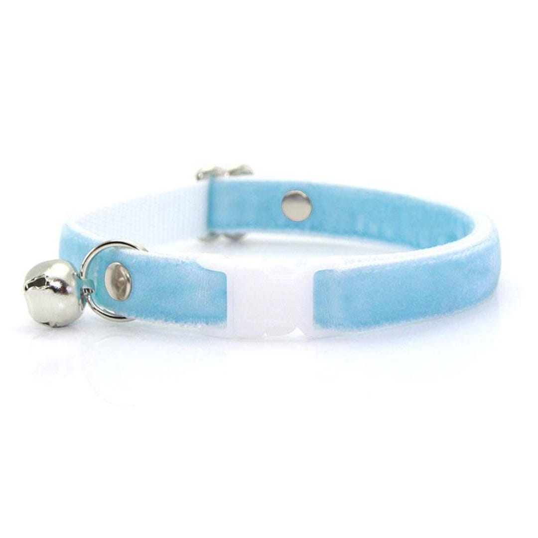Cat Collar - "velvet - Frosty Blue" - Light Blue Cat Collar / Winter ...