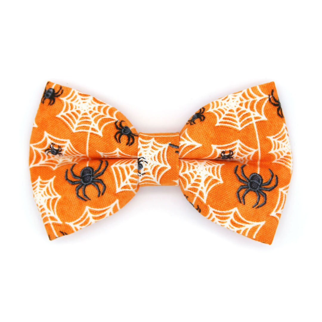 Cat Bow Tie - "spooky Spiderwebs" - Halloween Glow-in-the-dark Bow Tie ...