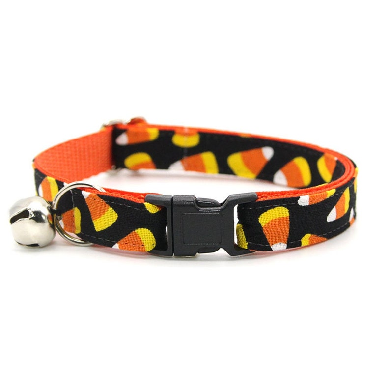 Halloween Cat Collar trick or Treat Candy Corn - Etsy