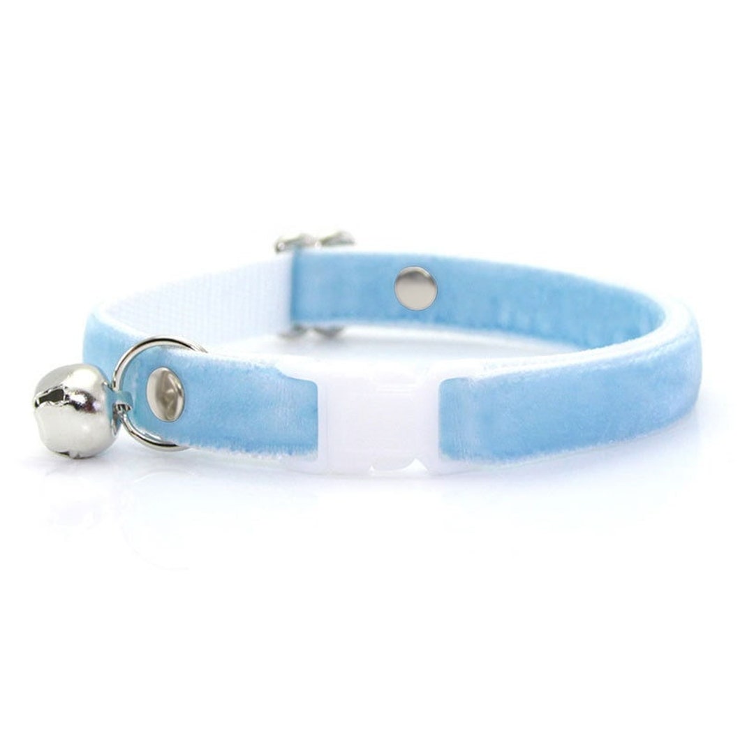 Cat Collar velvet Frosty Blue Light Blue Cat Collar / Winter Cat Collar ...