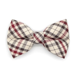 Cat Bow Tie - "newberry" - Beige Tan Plaid Bow Tie for Cat Collar ...