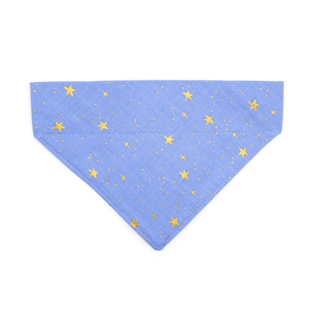 Rifle Paper Co® Cat Bandana - "dusk" - Periwinkle Blue W/ Gold Stars ...