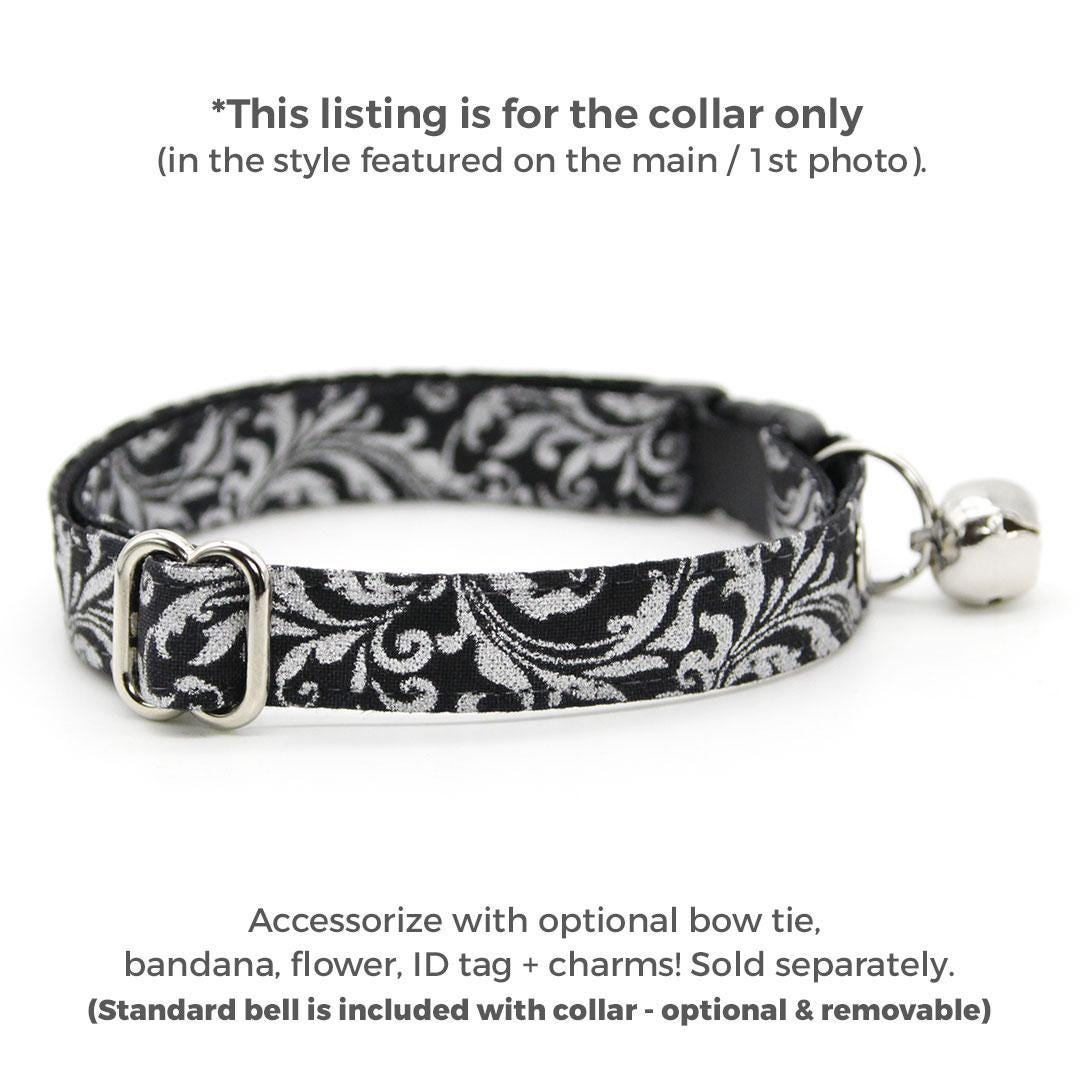 Regal Cat Collar - "royal Sterling" - Silver & Black Cat Collar ...