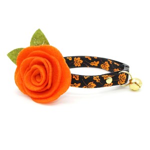 Fall Cat Collar - "autumn Night" - Maple Leaf Orange Black Cat Collar ...