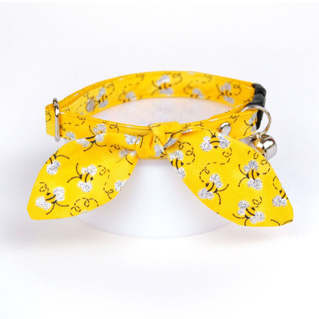 Honey Bee Cat Collar and Bunny Ear Bow Set - "show Me the Honey ...