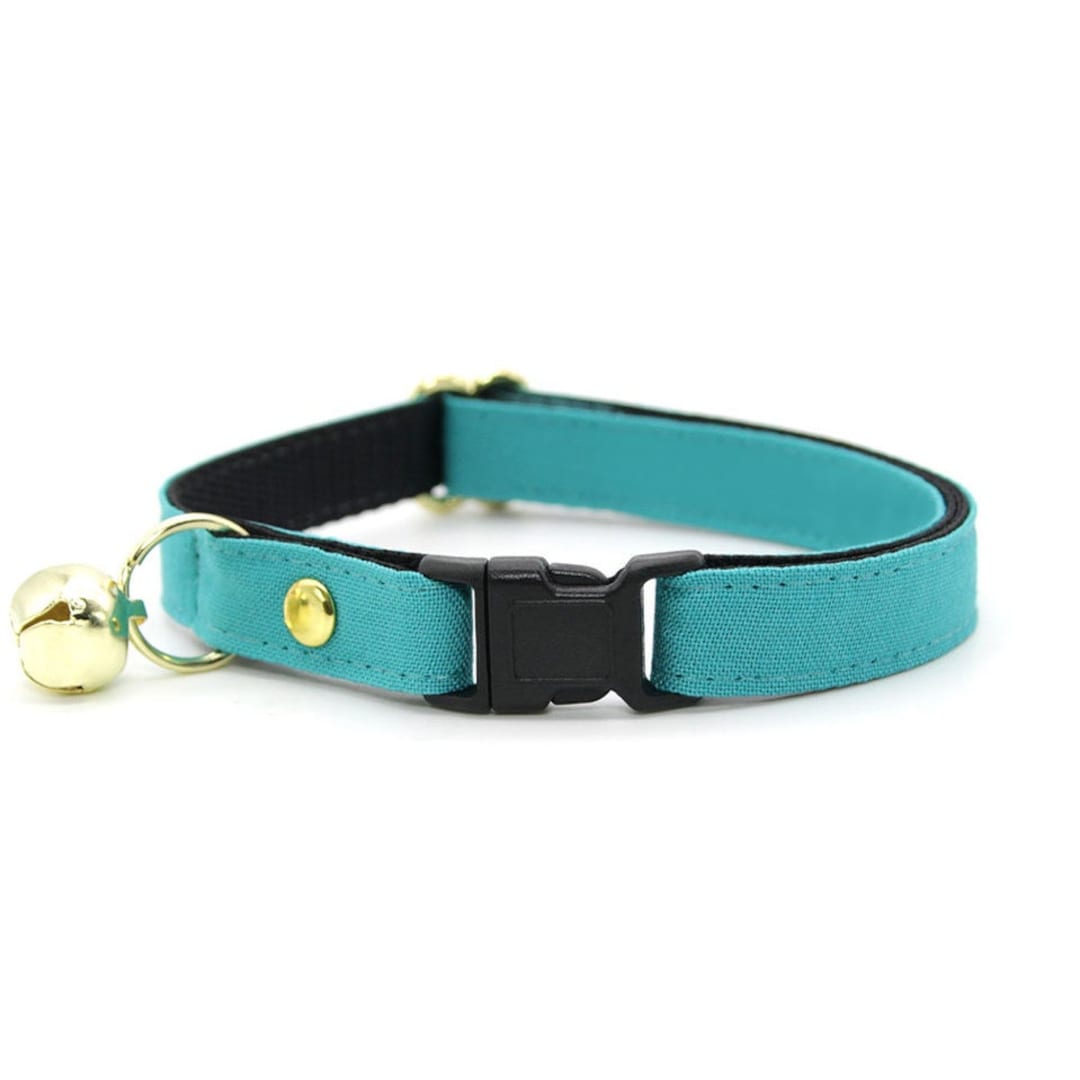 Cat Collar - "color Collection - Teal" - Solid Color Teal Cat Collar ...