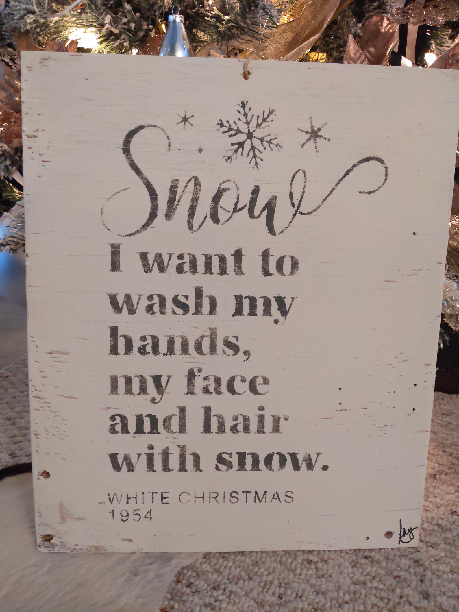 White Christmas Wooden Sign | Etsy