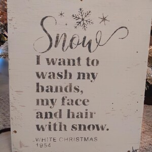 White Christmas Wooden Sign - Etsy