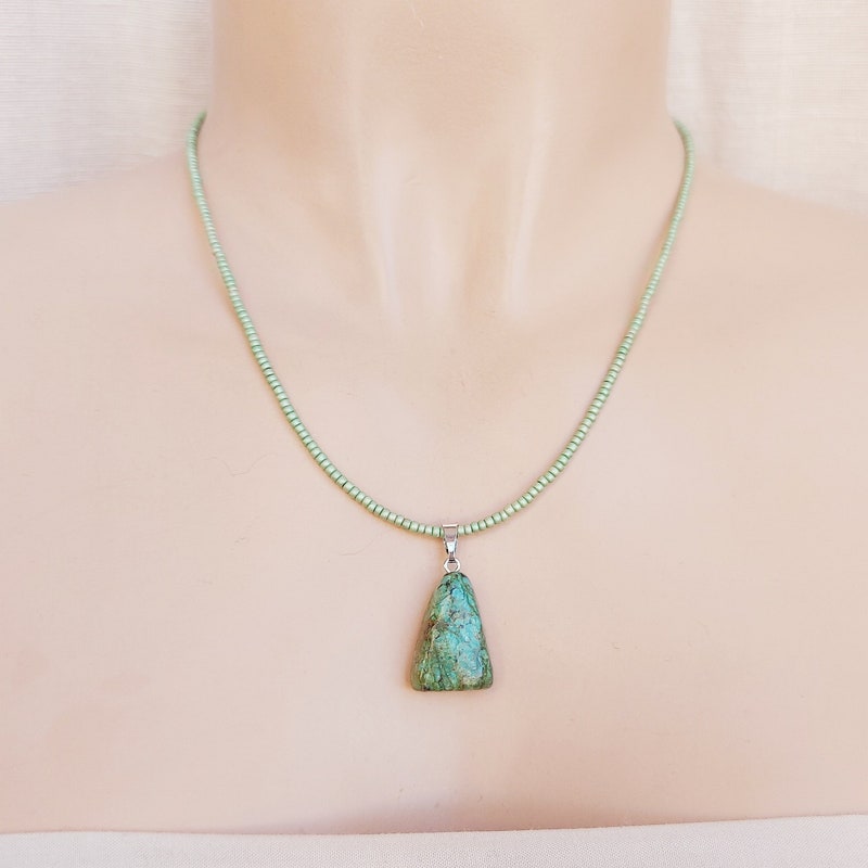 Green Turquoise Necklace - Etsy