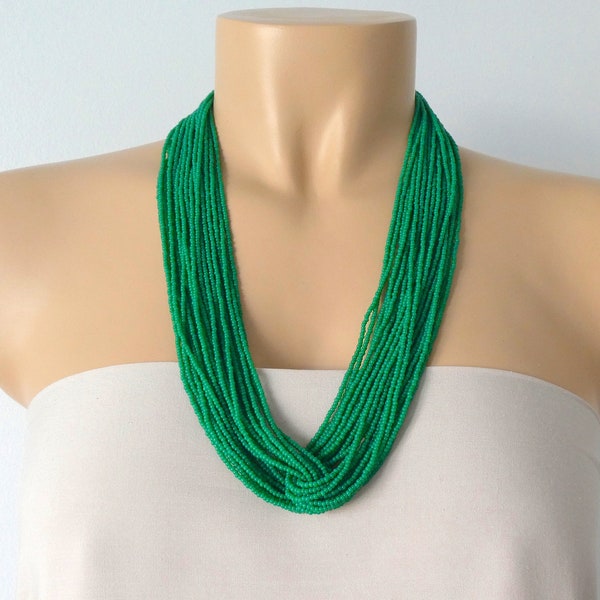 Green Necklace - Etsy