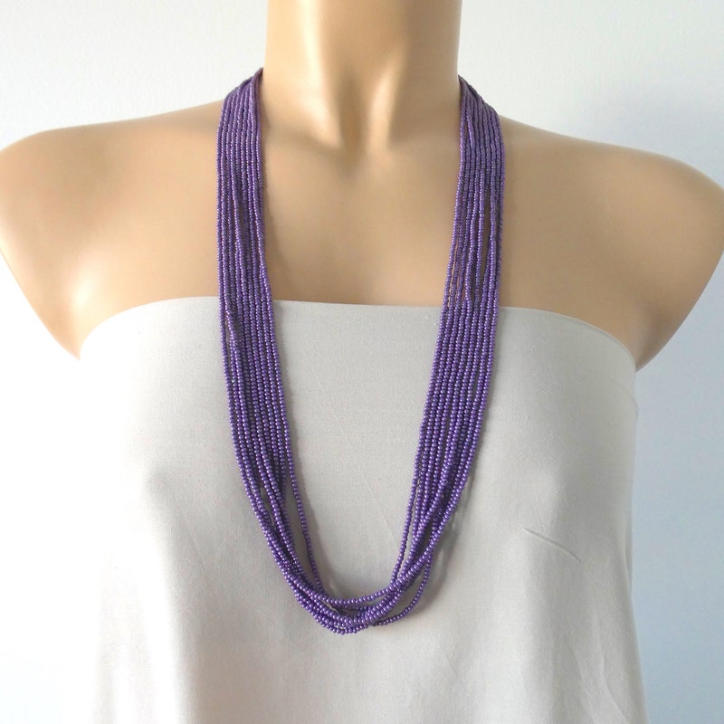 Purple Necklace - Etsy