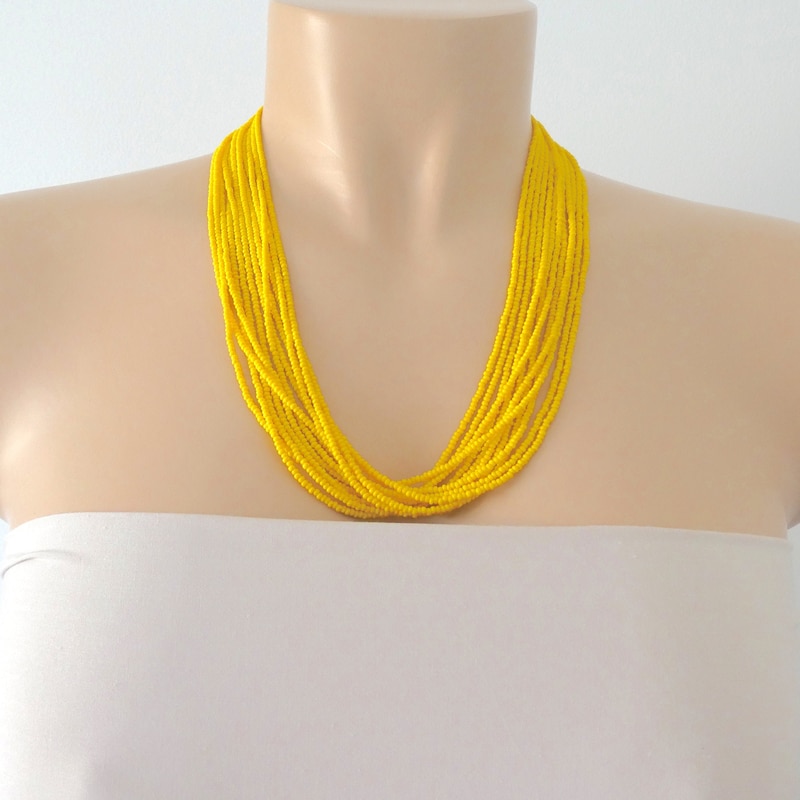 Yellow Necklace - Etsy