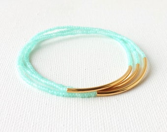 12 times wrapped around Mint Bracelet Minimalist Jewelry | Etsy