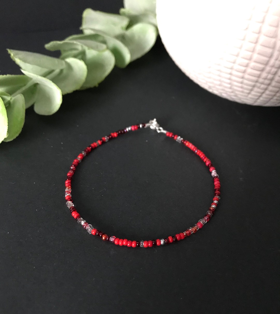 Dainty Red Bracelet, Friendship Bracelet, Minimalist Bracelet, Ombre ...
