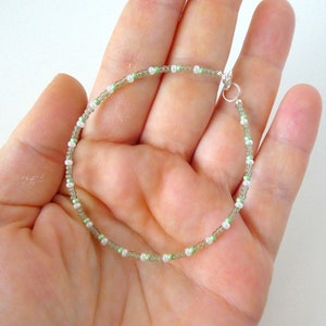 Sage Green Bracelet , Stacking Dainty Bracelets , Simple Minimalist ...