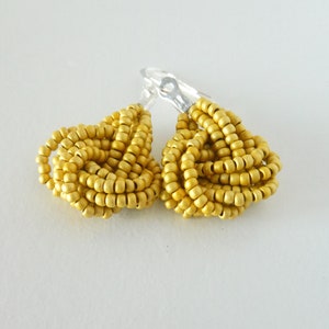 Mustard Beaded Earrings, Dangle Earrings, Gift for Her, Bridesmaids ...