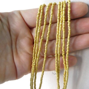 Mustard Beaded Necklace, Simple Yellow Necklace, Seed Bead Necklace ...