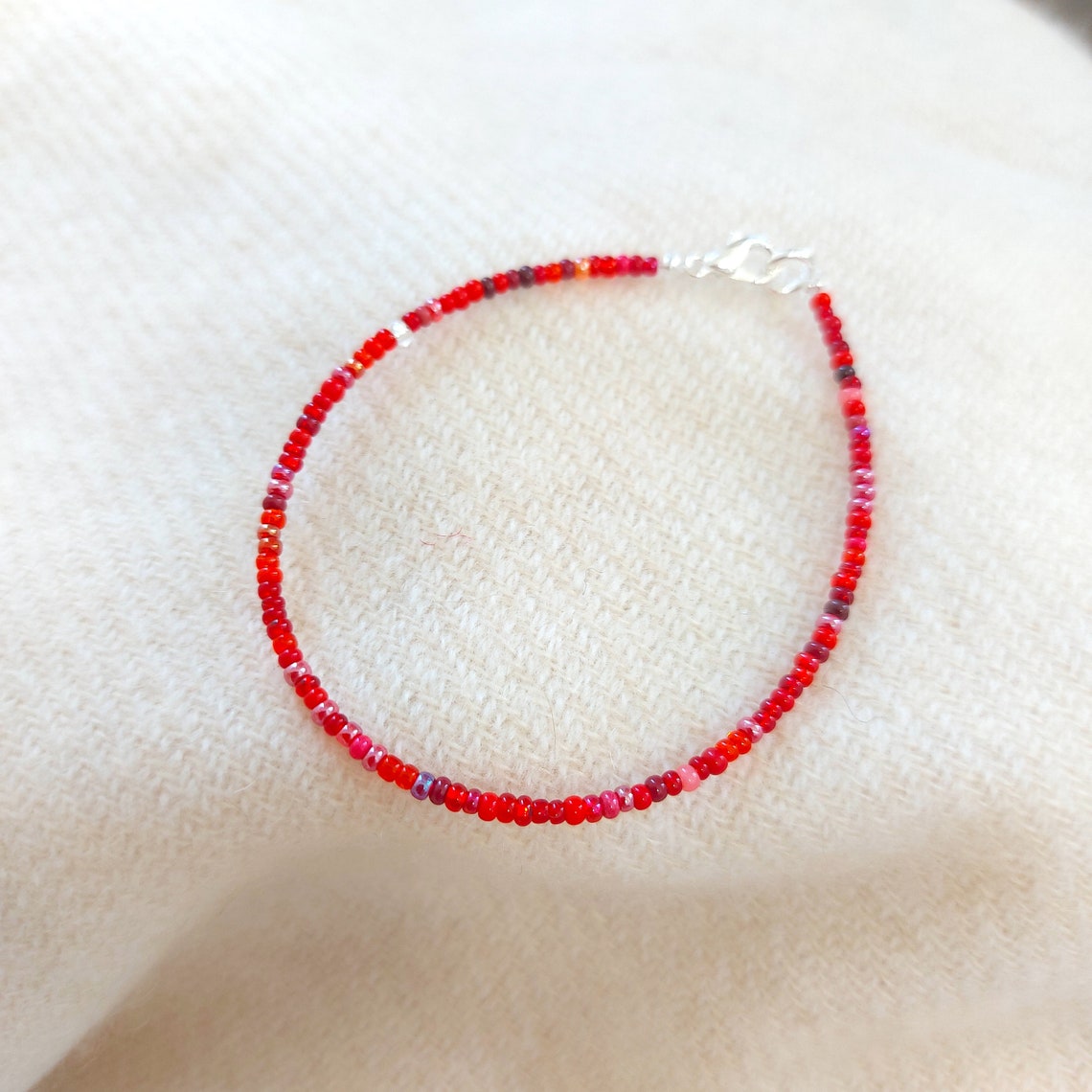 Dainty Red Bracelet Friendship Bracelet Minimalist Bracelet - Etsy