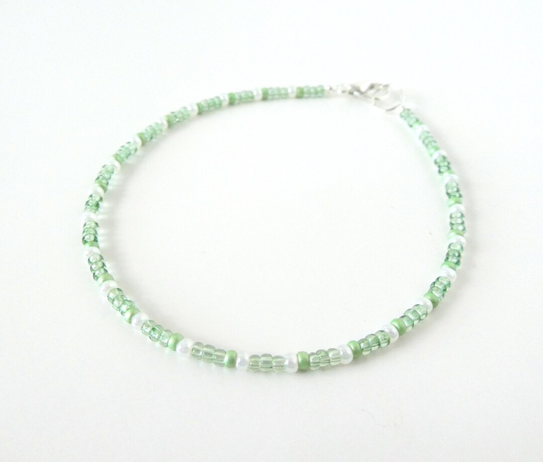 Sage Green Bracelet , Stacking Dainty Bracelets , Simple Minimalist ...