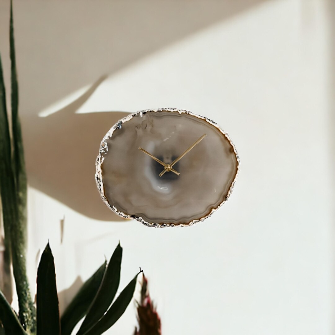 12.5 Natural Agate Wall Clock, Large Wall Clock, Geode Clock, Boho Wall ...