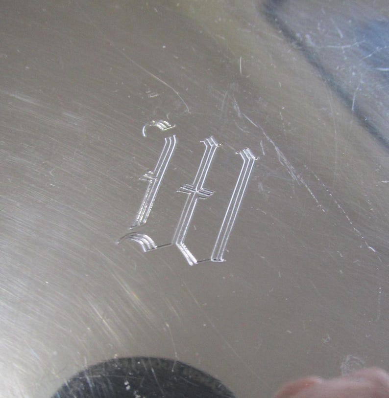 Silver Plate Bowl With Monogram "w" or "m" - Vintage - Etsy