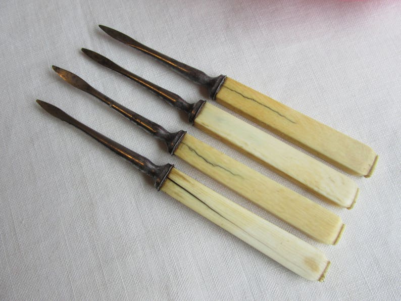 Nut Picks With Bone Handles Set of 4 Antique - Etsy