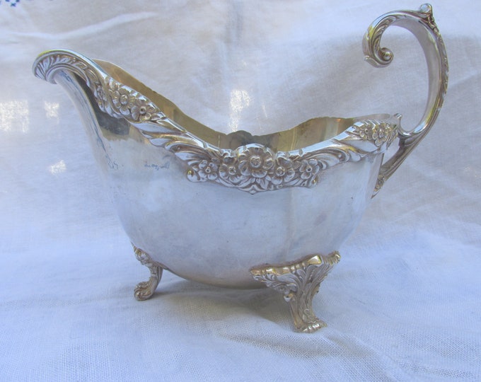 Gravy Boat / Sauce Boat in Silver Plate "heritage" Pattern - Vintage ...