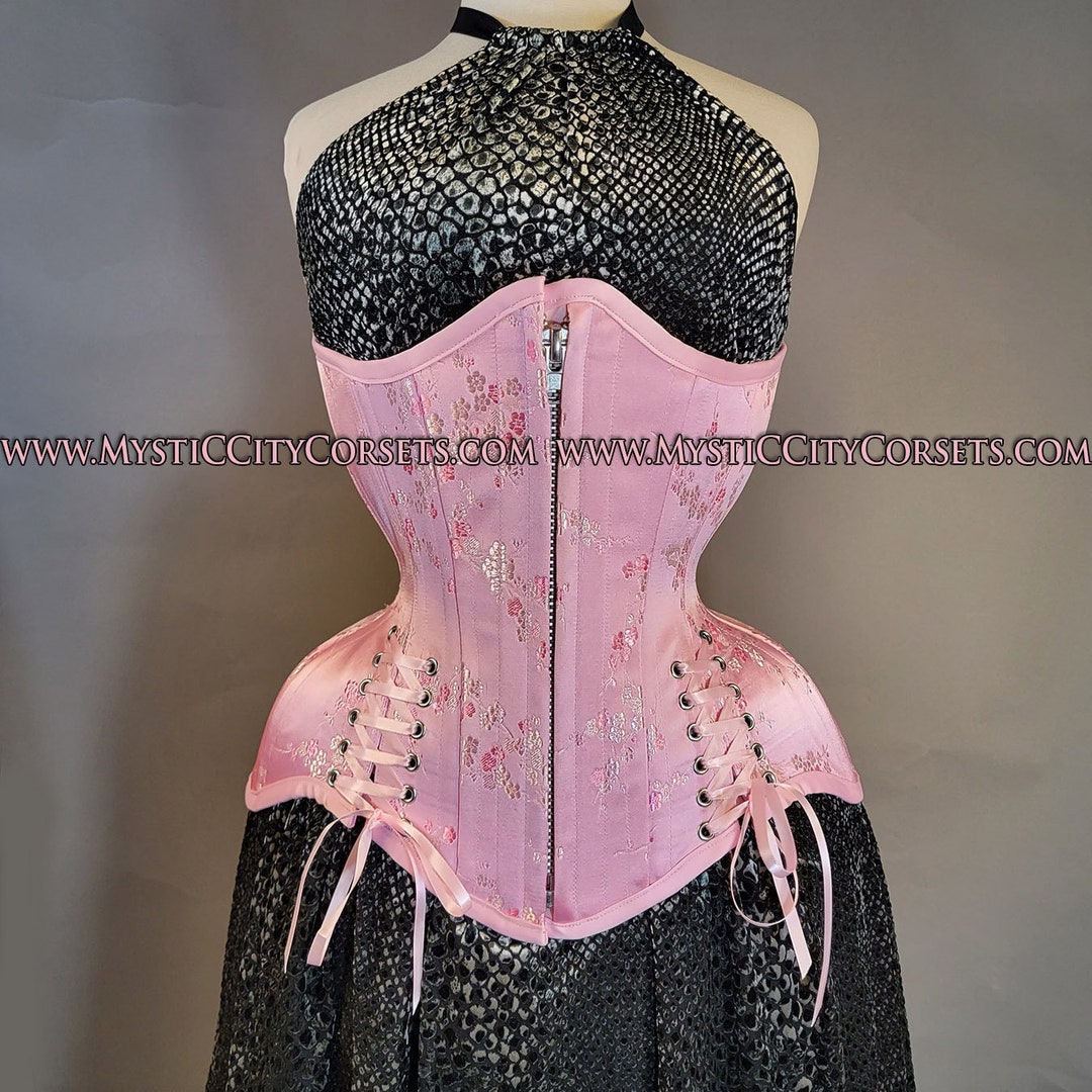 MCC-110 Pink Cherry Brocade anti-muffin Underbust Waist Training ...