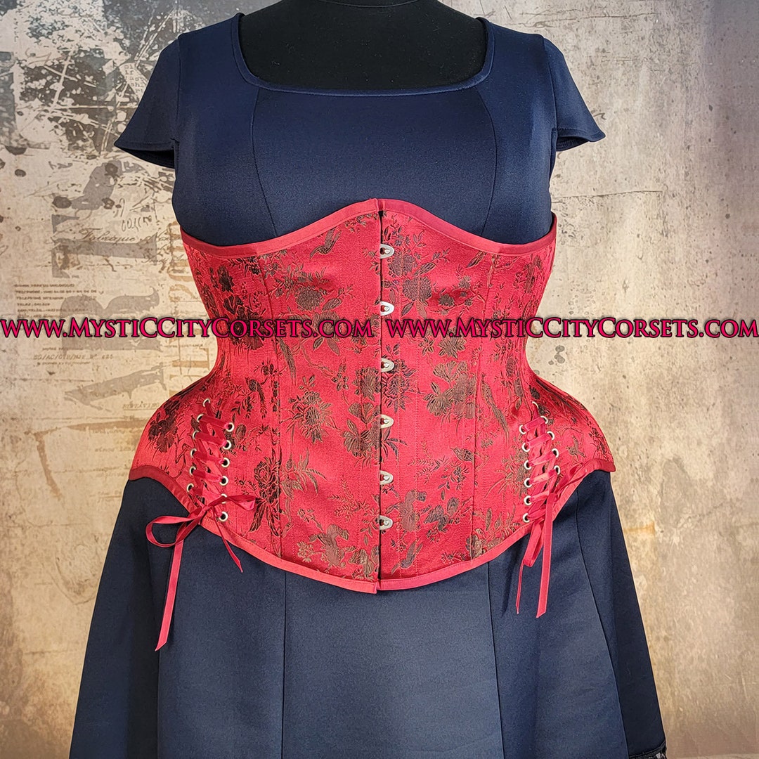 New MCC-127 "plus Size" Wide Hips Corset Red-black Bird Brocade ...