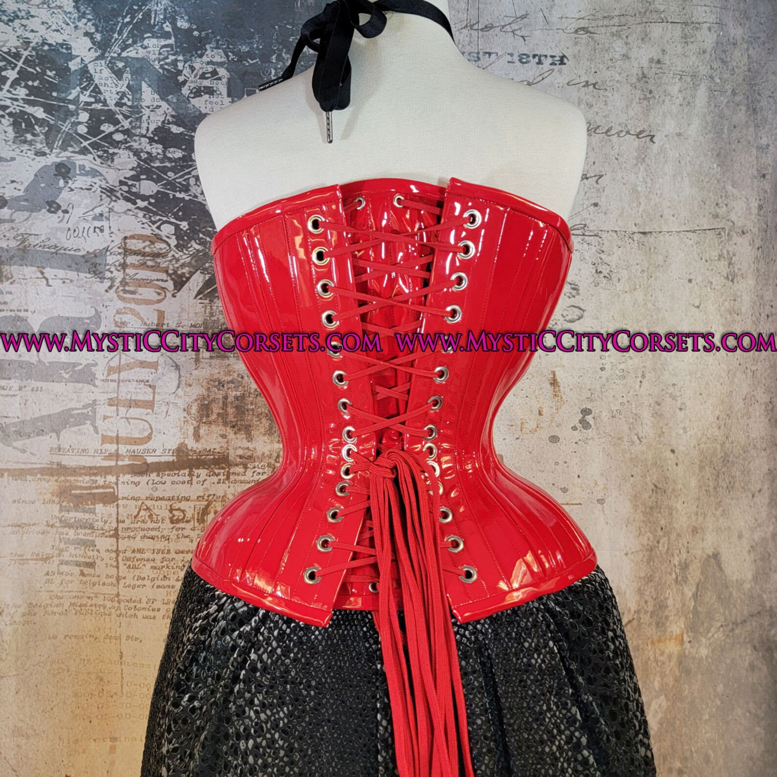 New MCC-30 Red PVC Overbust Tightlacing Corset Mystic City Corsets - Etsy