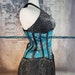 MCC-45A Teal Cherry Brocade Underbust Waist Training Tightlacing Steel ...