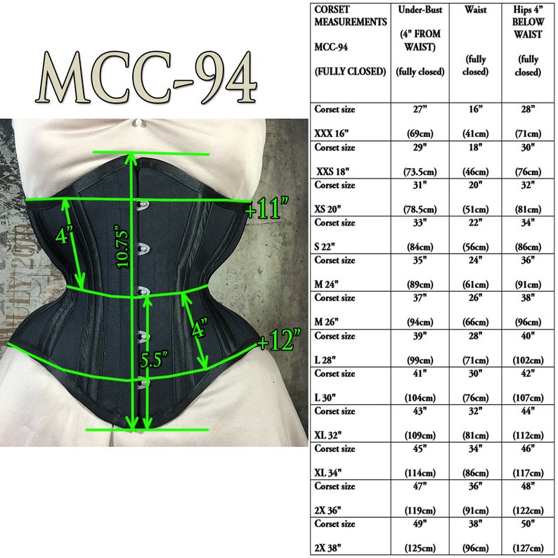 MCC-94 Black Mesh Hip Ties Underbust Waist Training - Etsy