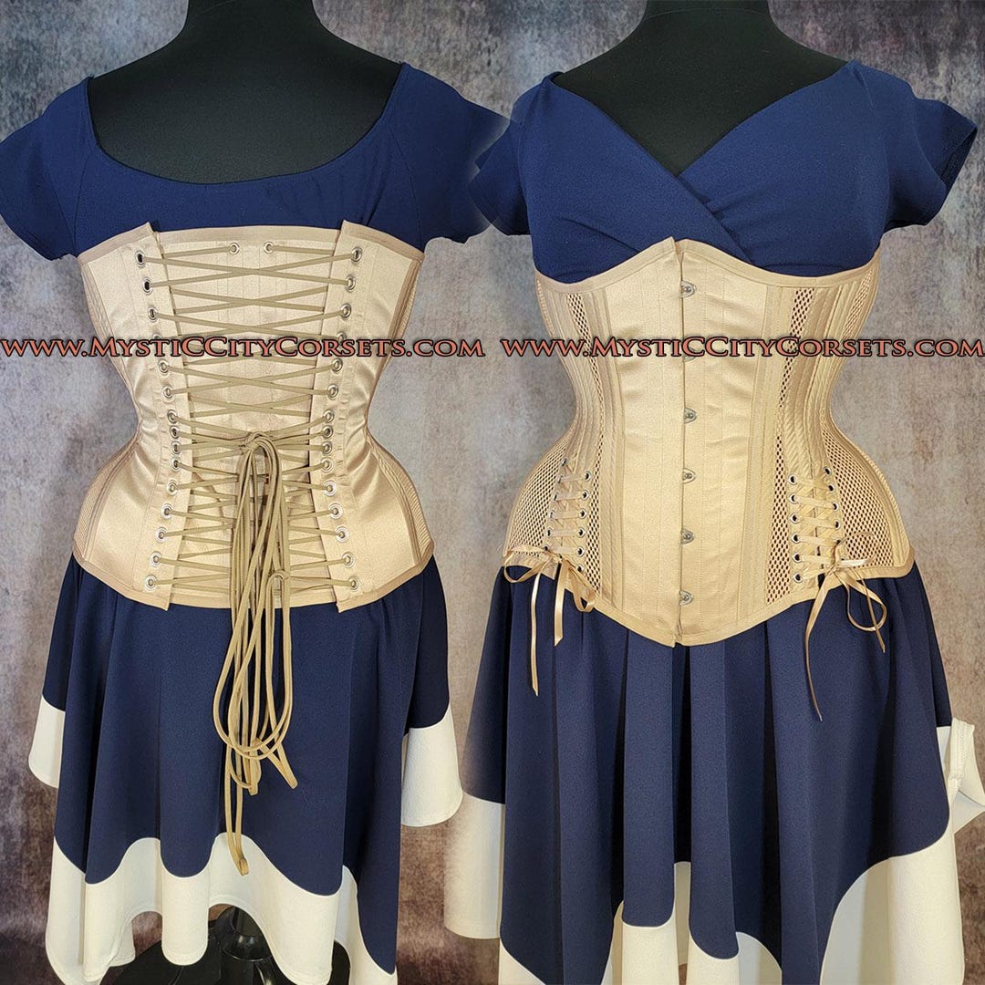 New MCC-83 Plus Size Corset Beige Mesh Underbust Corset Waisttraining ...